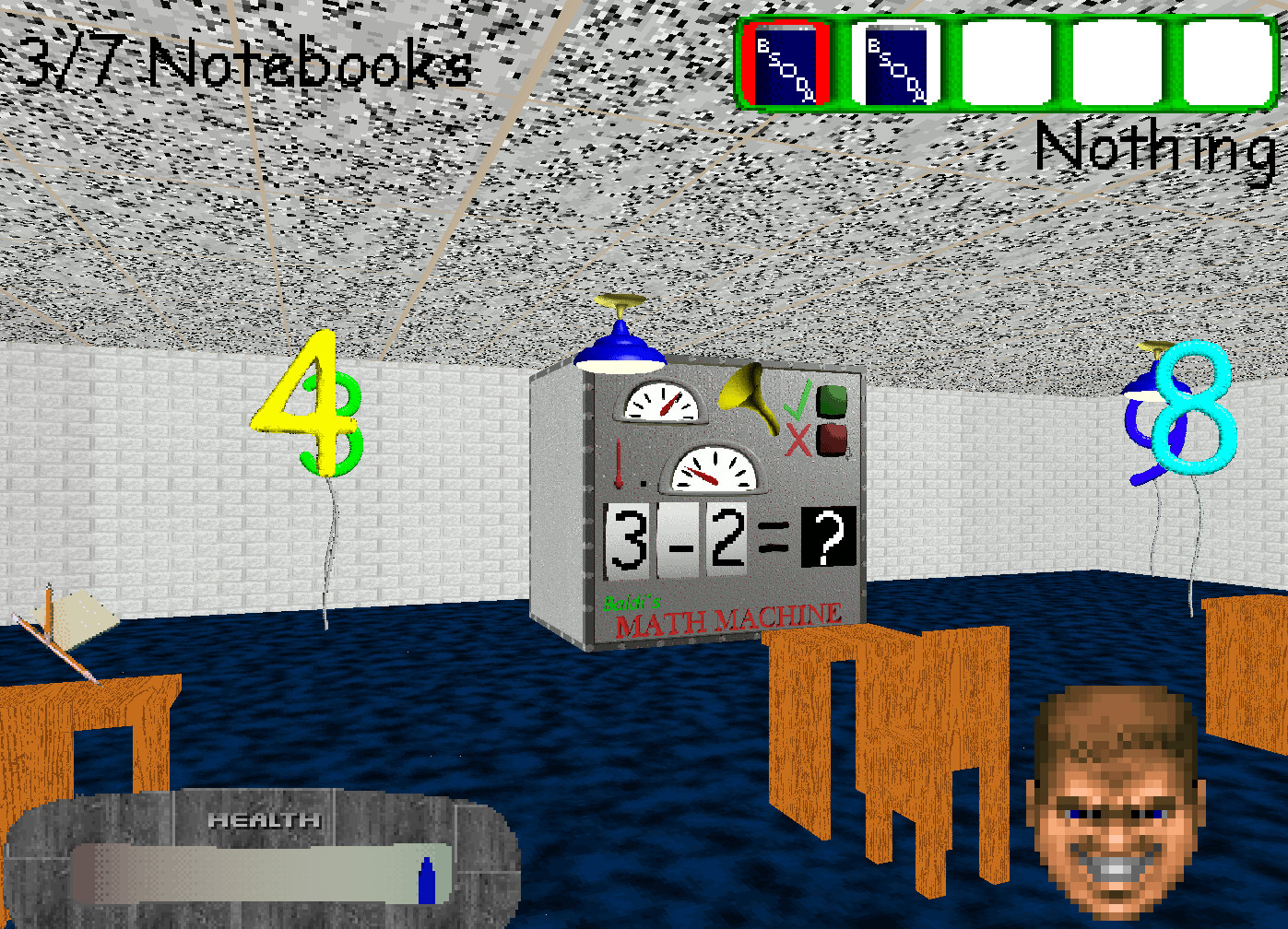 Doom Face over Baldicator + HUD in Authentic Mode Mod for Baldi's ...