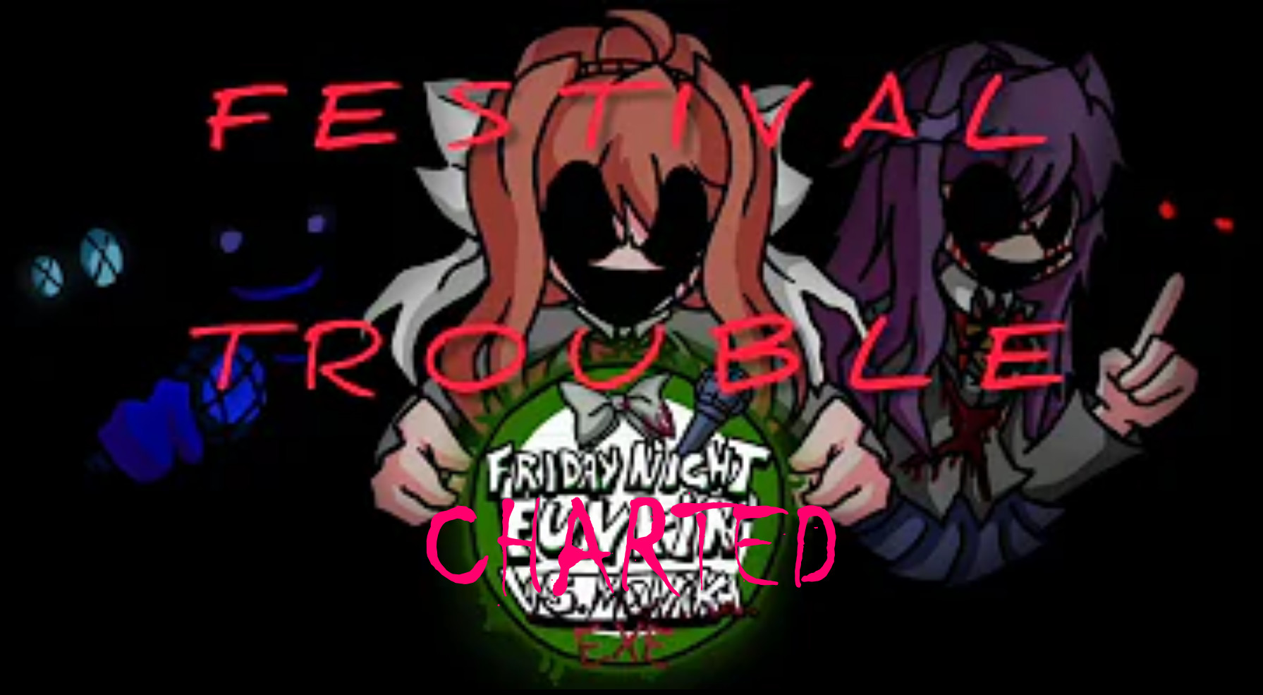 FNF VS Monika.EXE - Festival Trouble Chart FANMADE [Friday Night Funkin ...