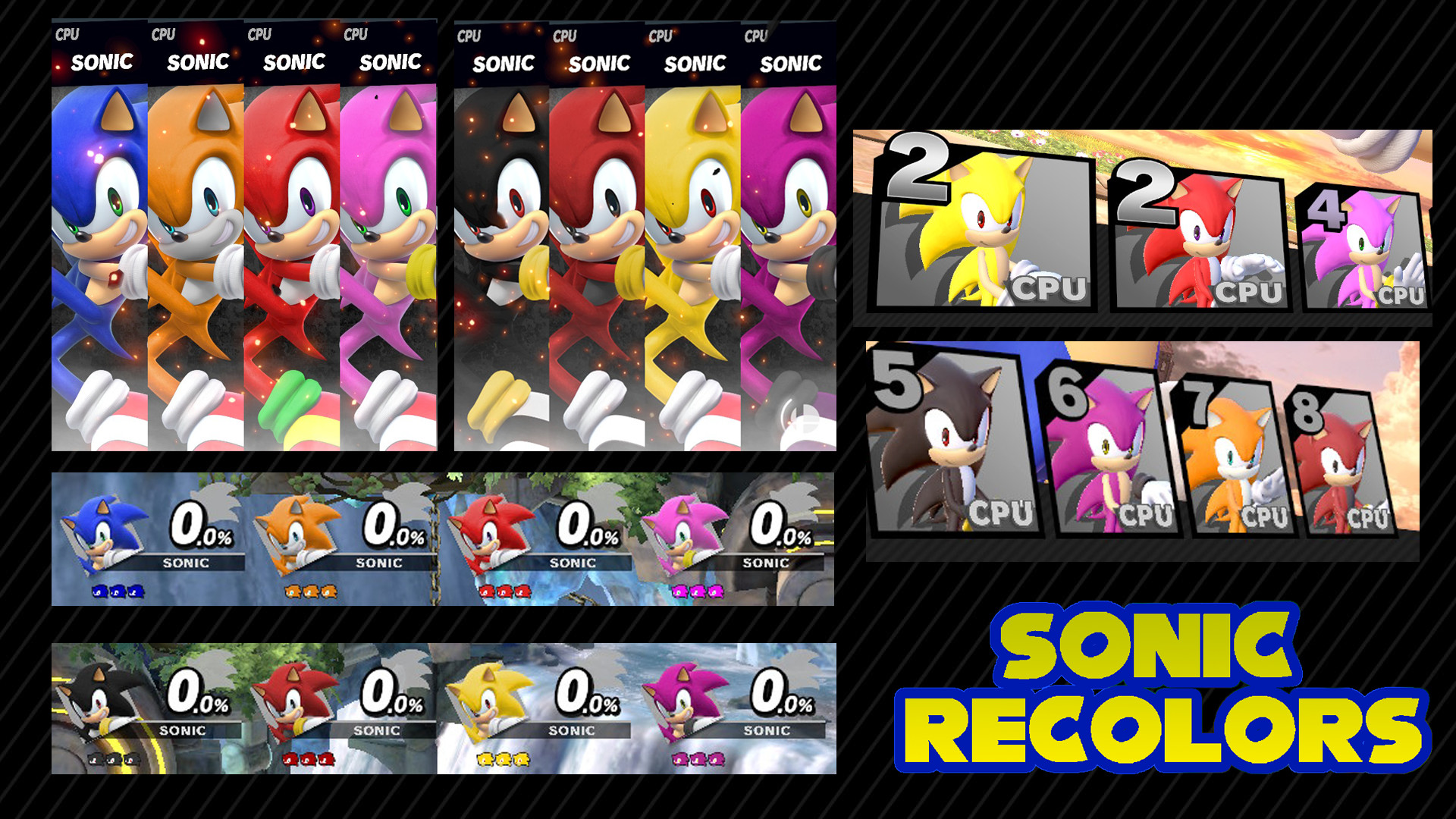 Sonic Recolor Modpack Mod for Super Smash Bros. Ultimate | SSBU Mods