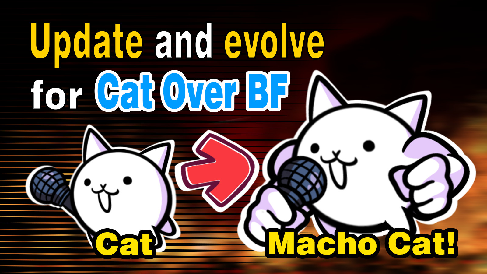 (FNFxBattleCat)Cat Over BF Mod for Friday Night Funkin' | FNF Mods