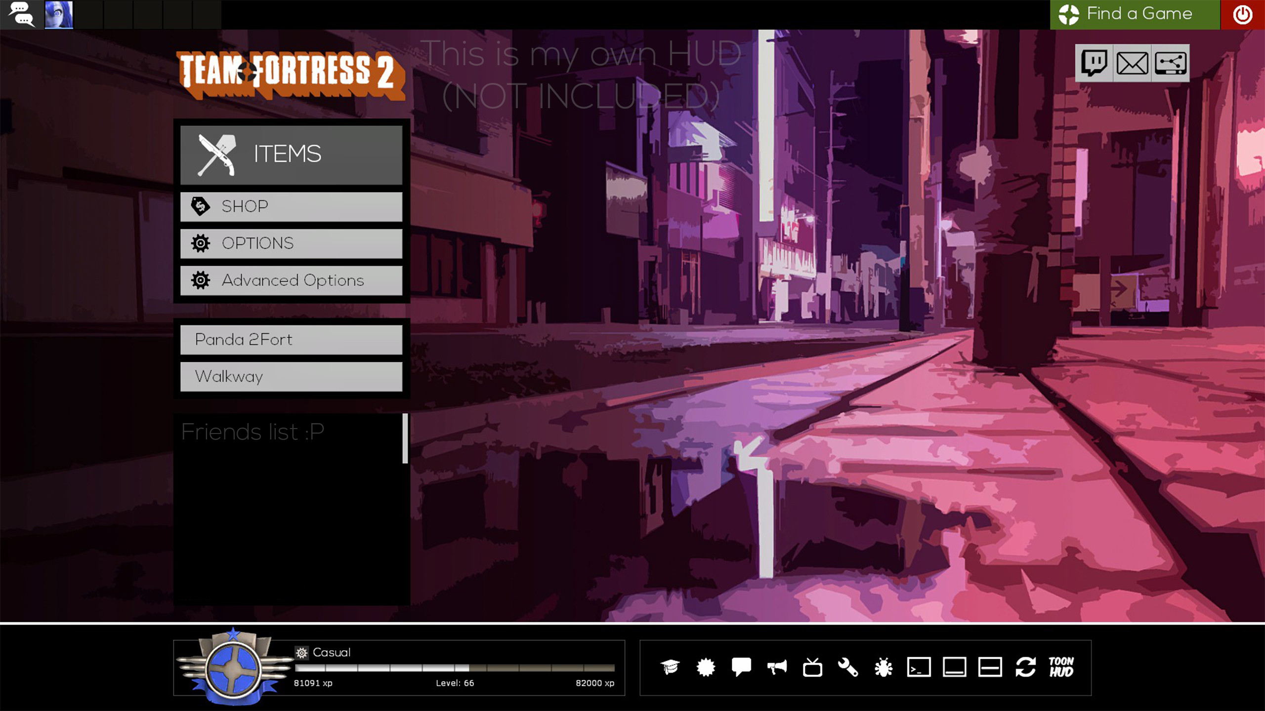 TF2 Magenta Neon-City Background [Team Fortress 2] [Mods]