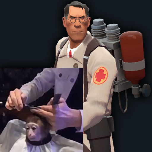 Medic giving funny monke a haircut portrait Mod for Team Fortress 2 ...