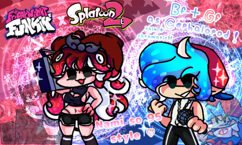 Inkling BF & Octo Gf over BF & GF ! Mod for Friday Night Funkin' | FNF Mods