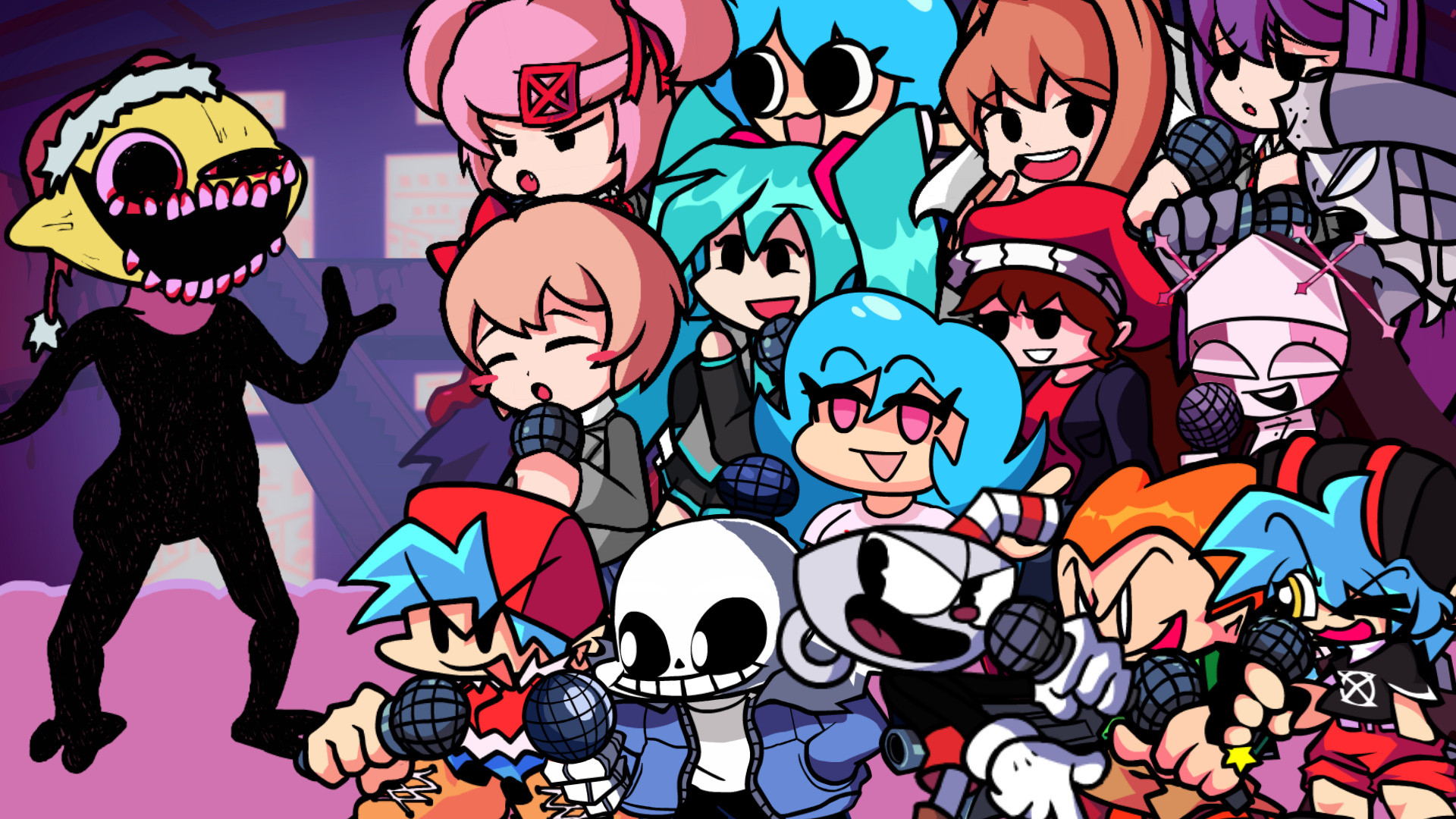 Winter Horrorland But All Fight Against Monster [Friday Night Funkin ...