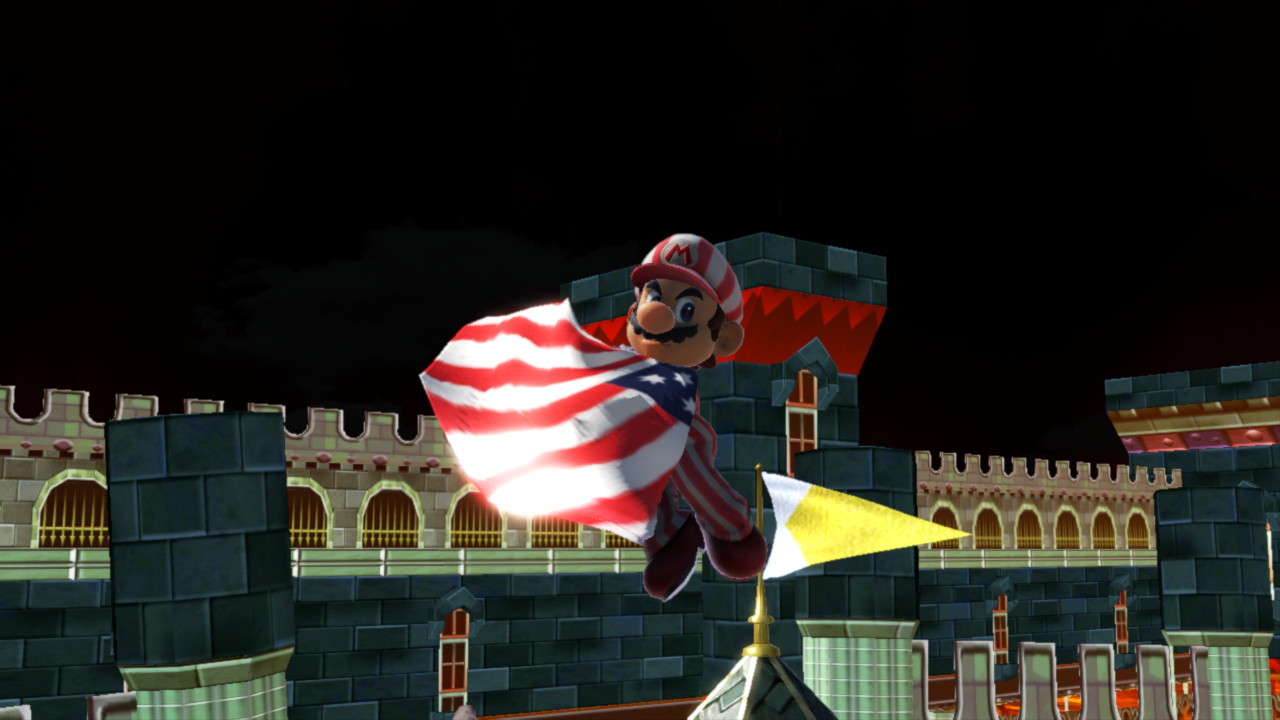 USA Cape for Mario (c01) Mod for Super Smash Bros. Ultimate | SSBU Mods