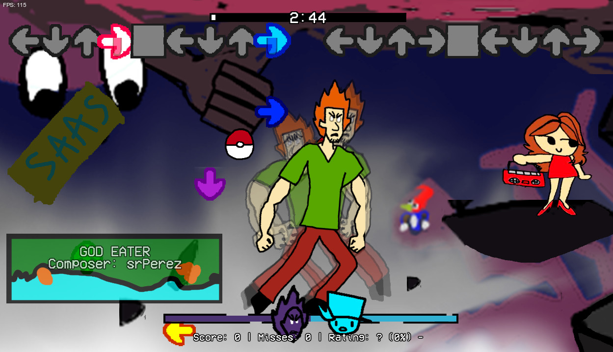 vs shaggy but bad(but it is update + demigod) Mod for Friday Night ...