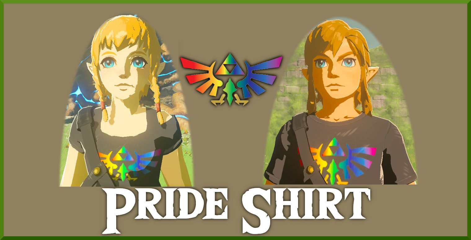 Pride Shirt for Link and Linkle 2/3 Mod for The Legend of Zelda: Breath ...