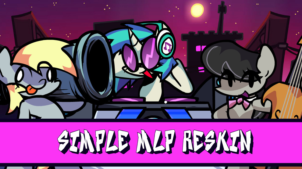MLP RESKIN - DJ PON-3, OCTAVIA, AND DERPY Mod for Friday Night Funkin ...
