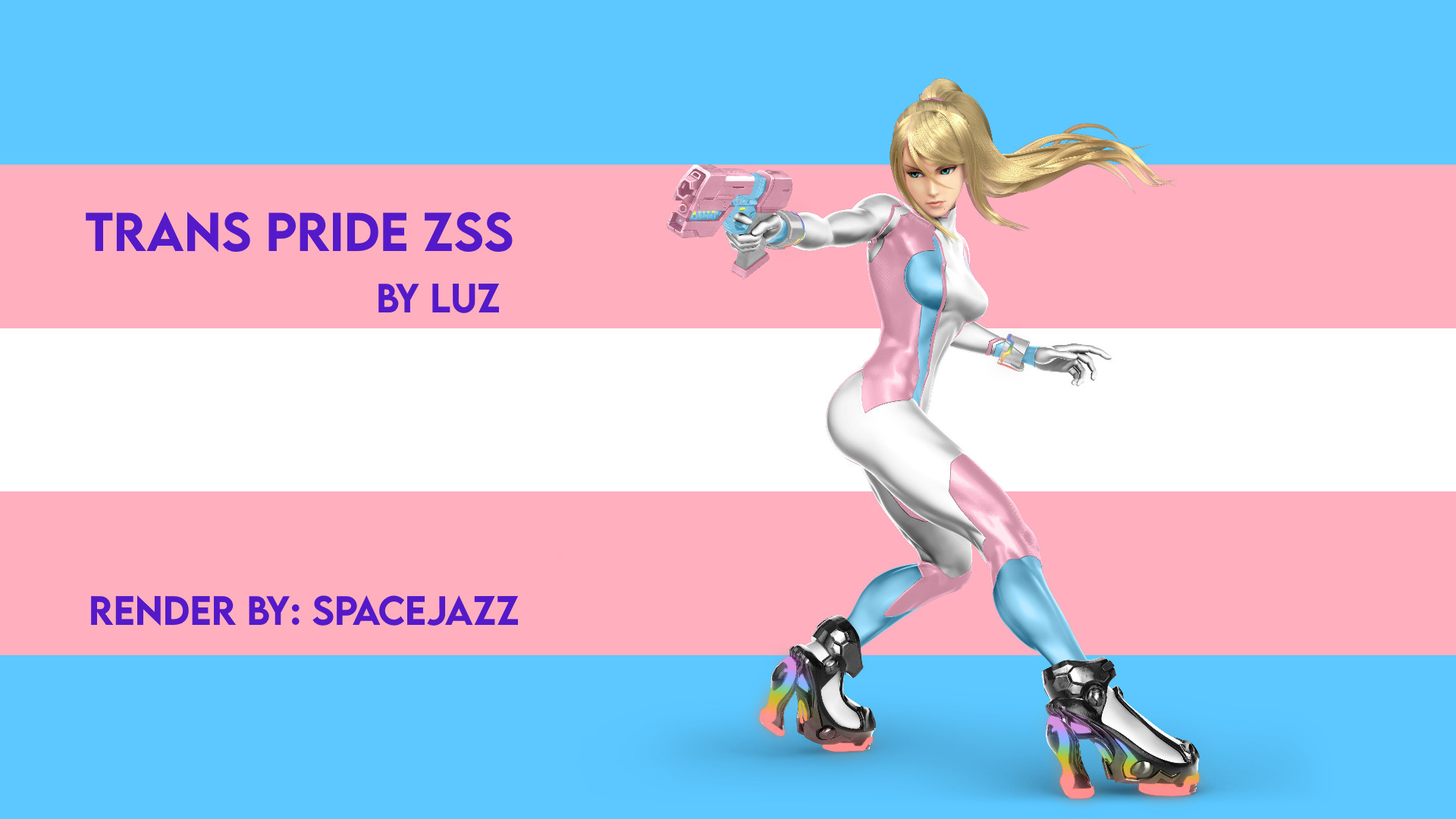 Trans Pride Zero Suit Samus Mod for Super Smash Bros. Ultimate | SSBU Mods