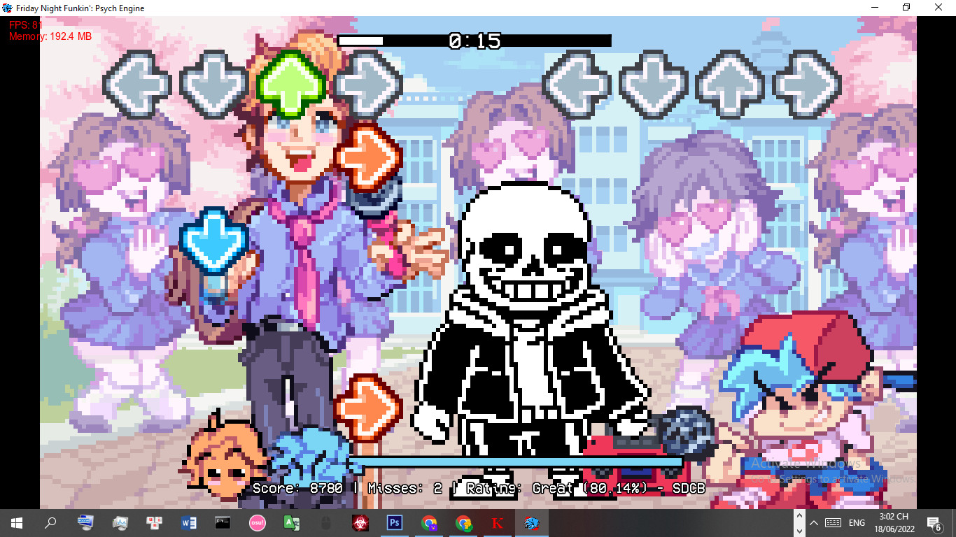 Sans Over GF Pixel Mod for Friday Night Funkin' | FNF Mods