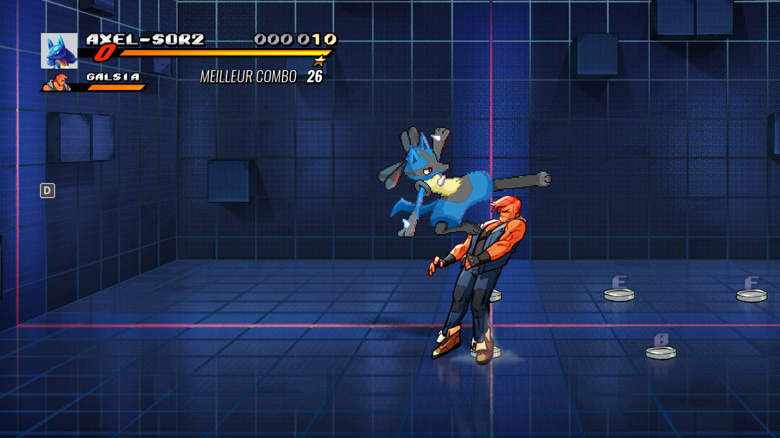Lucario (in SOR2 Axel) [Streets of Rage 4] [Mods]