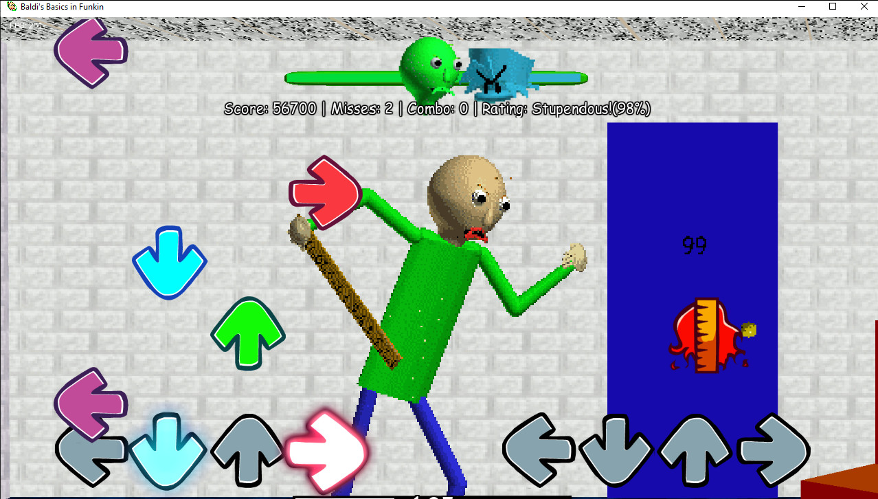 Green 3D Baldi Icons Mod for Friday Night Funkin' | FNF Mods