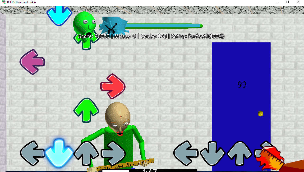 Green 3D Baldi Icons Mod for Friday Night Funkin' | FNF Mods