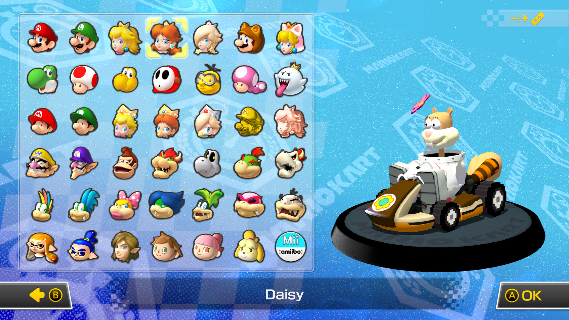 Sandy Cheeks in Mario Kart 8 Deluxe Mod for Mario Kart 8 Deluxe | MK8D Mods