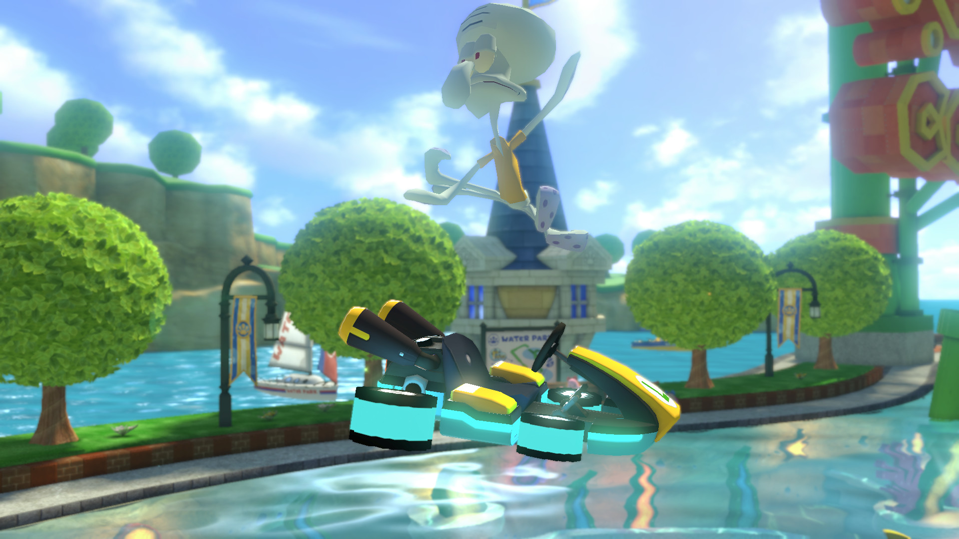 Mr. Squidward Driving in Mario Kart Mod for Mario Kart 8 Deluxe | MK8D Mods