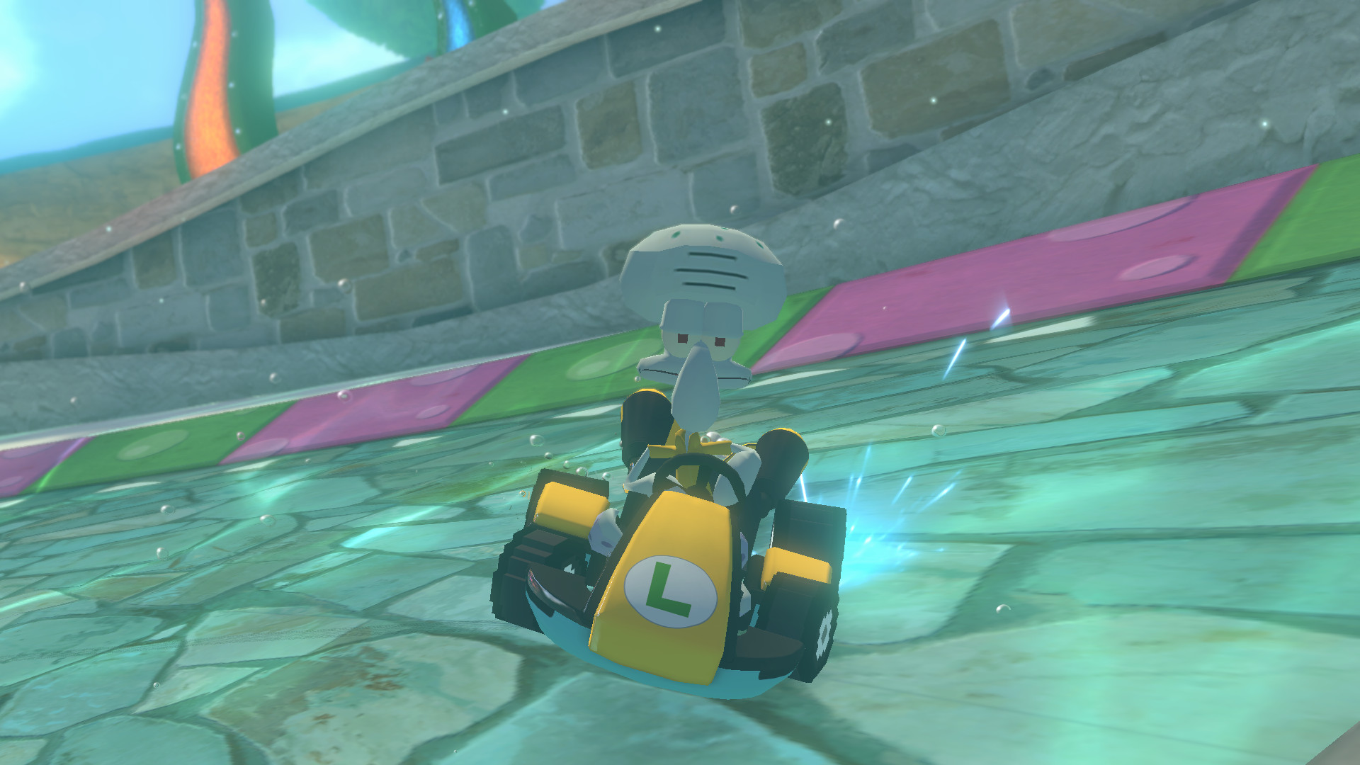 Mr. Squidward Driving in Mario Kart Mod for Mario Kart 8 Deluxe | MK8D Mods