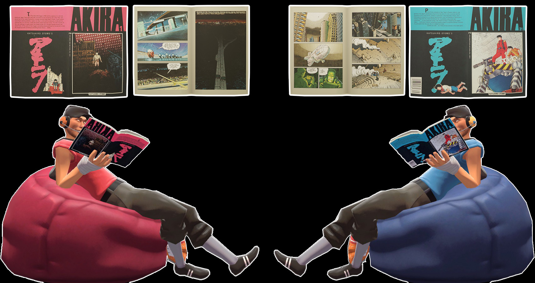 Scout reads AKIRA manga Mod for Team Fortress 2 | TF2 Mods