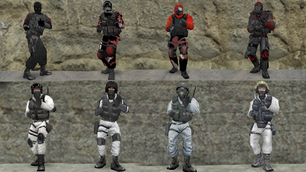 CT and TT Skin Pack, Red y White Mod for Counter-Strike 1.6 | CS1.6 Mods
