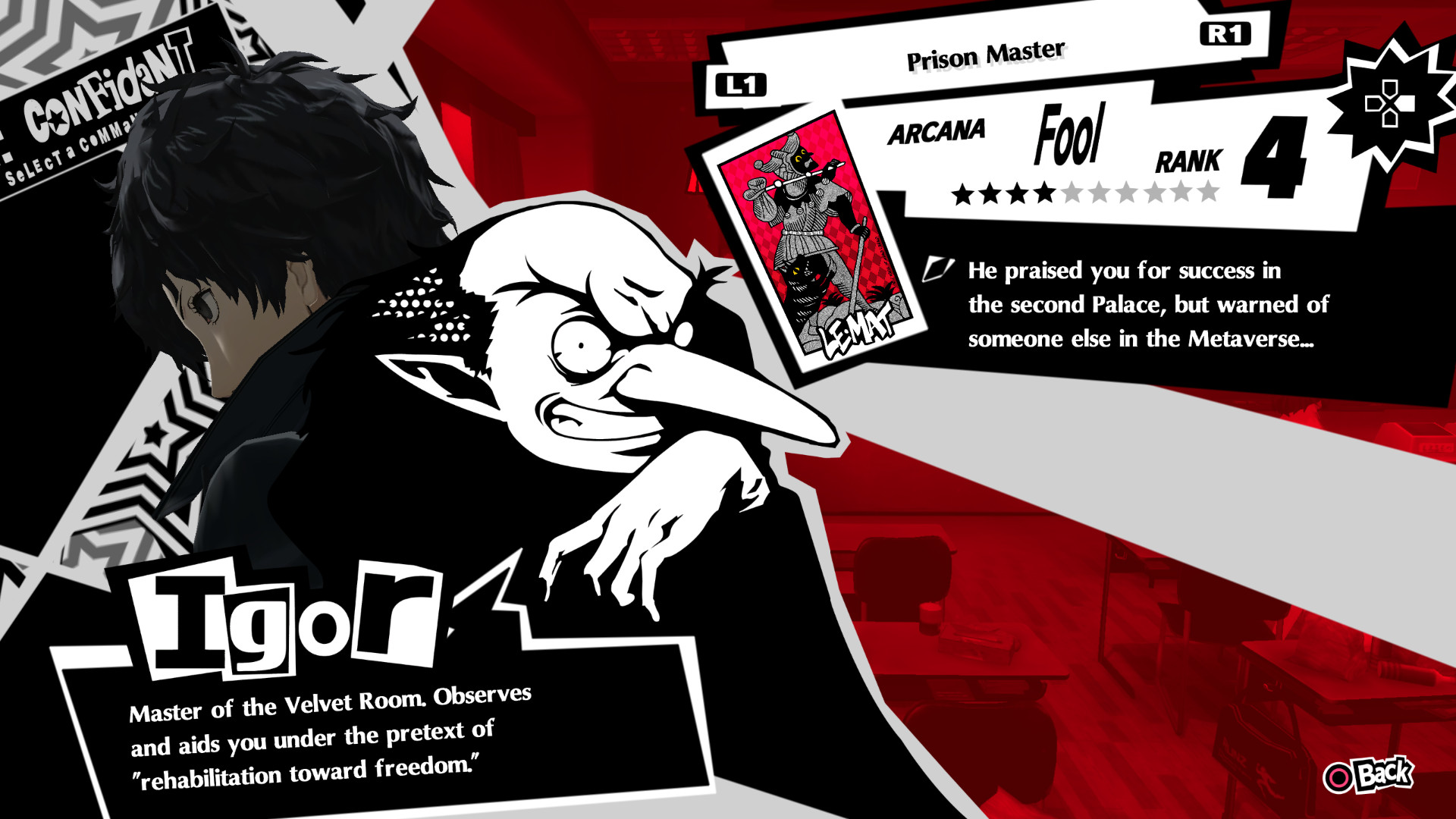 Regular Joker over B/W pause menu Joker Mod for Persona 5 | P5 Mods