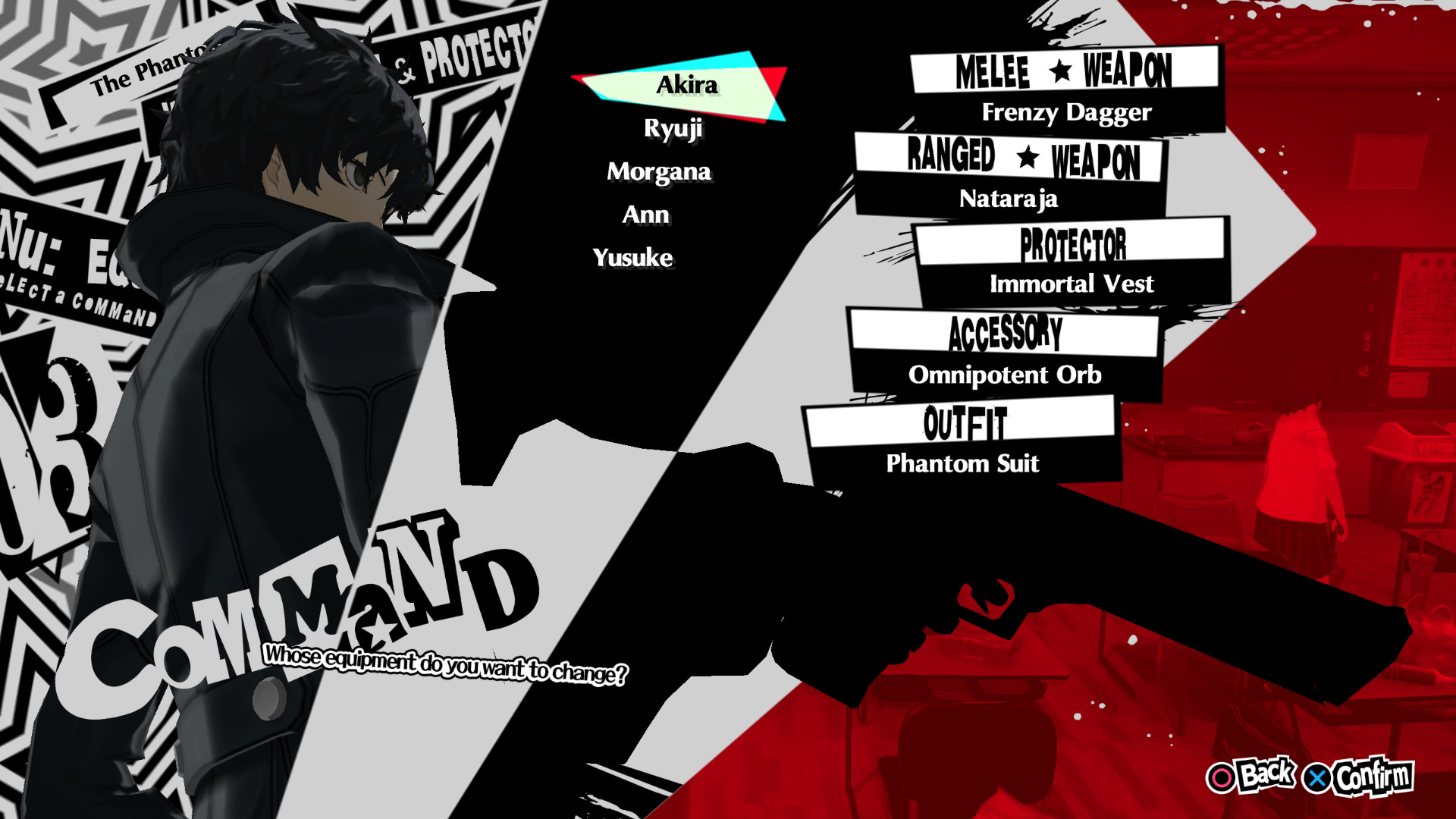 Regular Joker over B/W pause menu Joker Mod for Persona 5 | P5 Mods