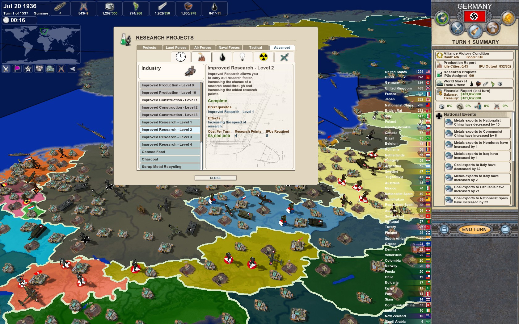 Darkest Hour:MH1 Improved [Making History: The Calm & The Storm] [Mods]