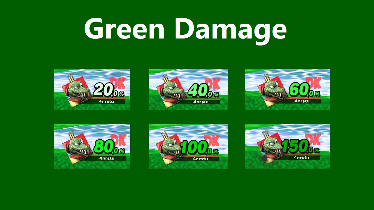 Green Damage Mod for Super Smash Bros. Ultimate | SSBU Mods