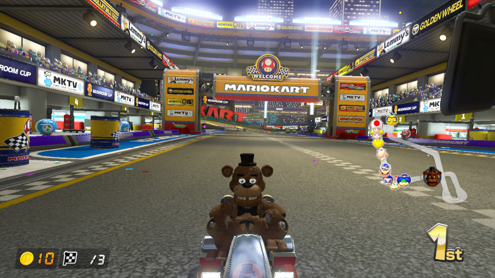 Freddy Fazbear over King Boo Mod for Mario Kart 8 Deluxe | MK8D Mods