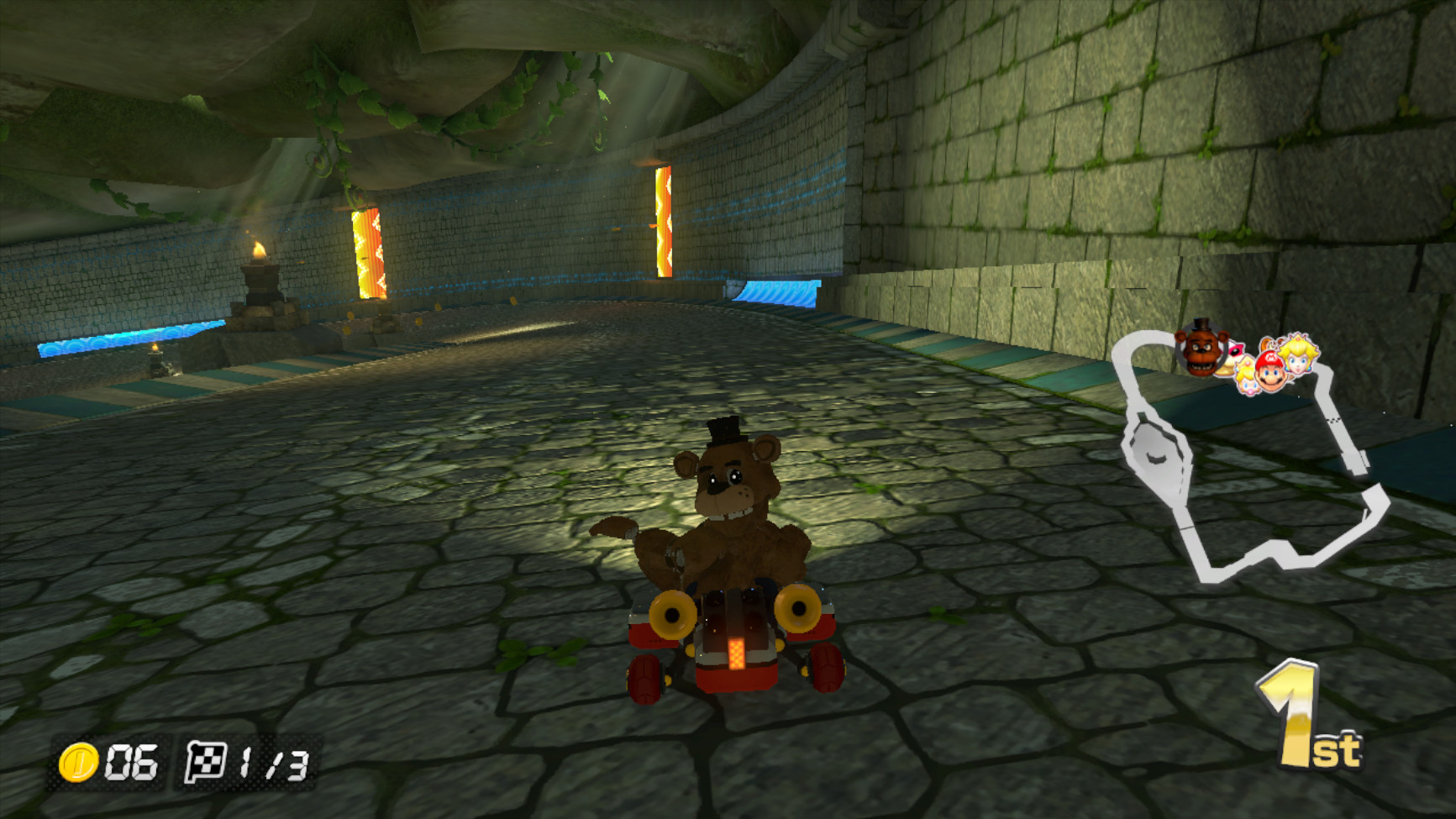 Freddy Fazbear over King Boo Mod for Mario Kart 8 Deluxe | MK8D Mods