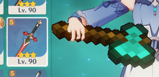 Minecraft Diamond Tool Pack Mod for Genshin Impact | GI Mods