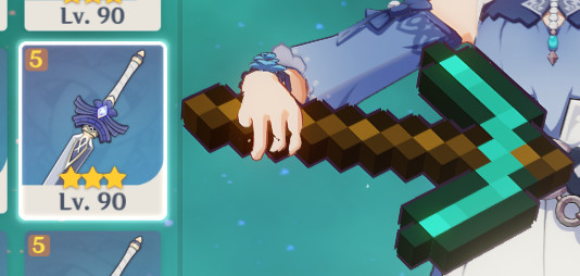 Minecraft Diamond Tool Pack Mod for Genshin Impact | GI Mods