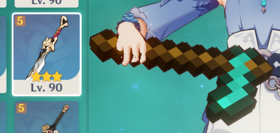 Minecraft Diamond Tool Pack Mod for Genshin Impact | GI Mods