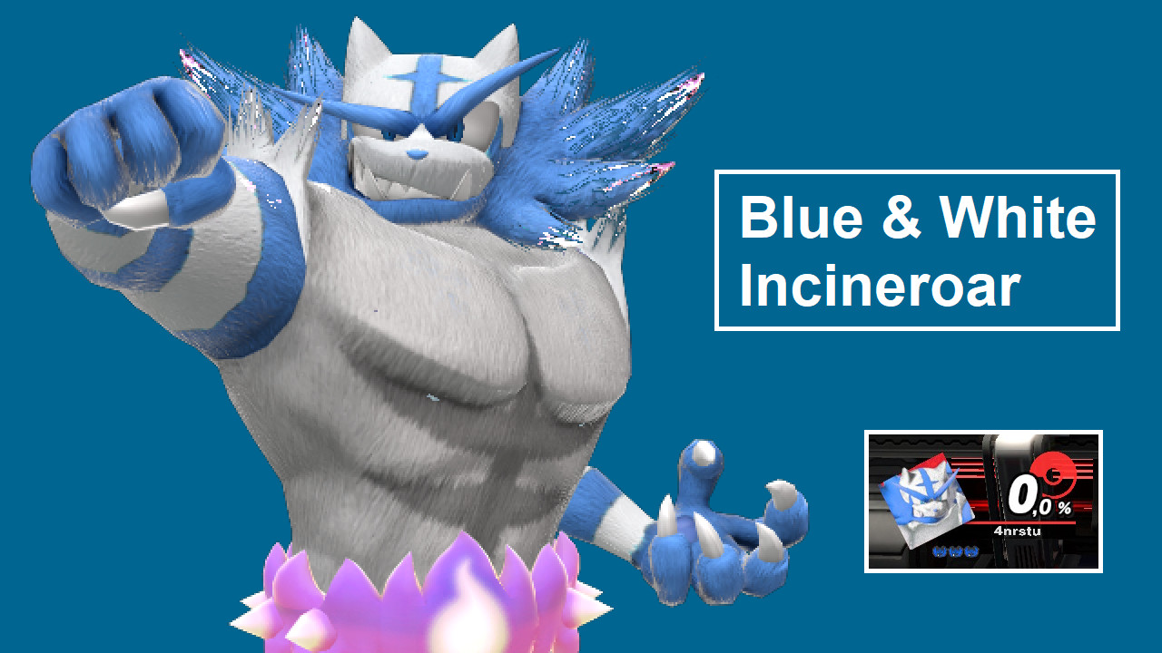 Blue & White Incineroar Mod for Super Smash Bros. Ultimate | SSBU Mods