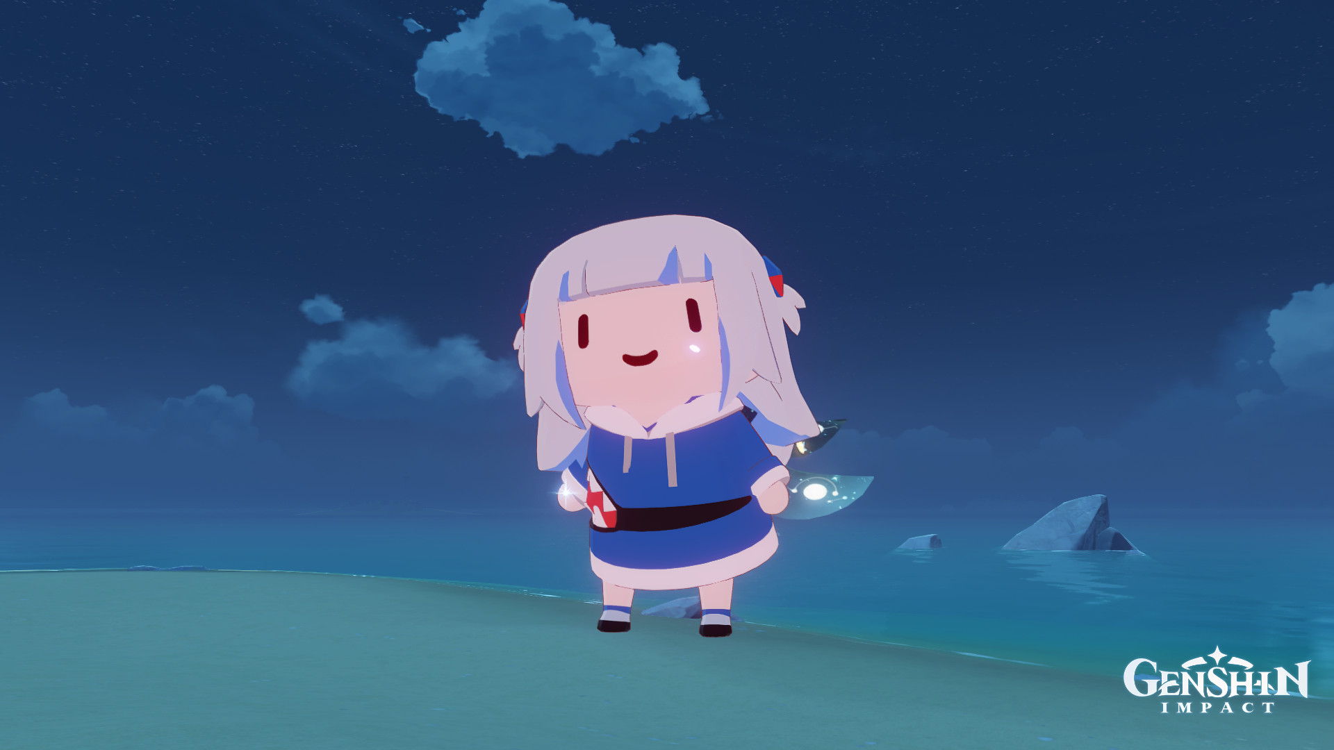 Gawr Gura Chibi (Paimon) Mod for Genshin Impact | GI Mods