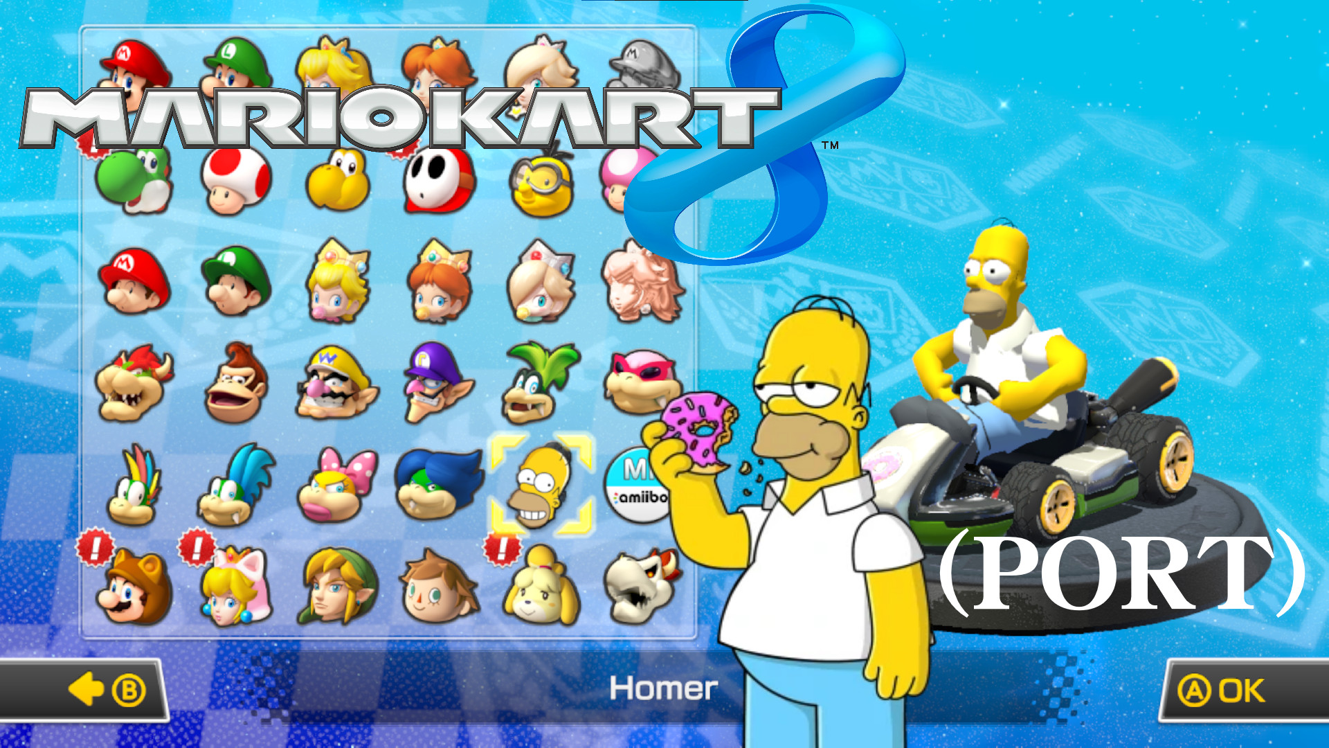 Homer Simpson (Port) Mod for Mario Kart 8 | MK8 Mods