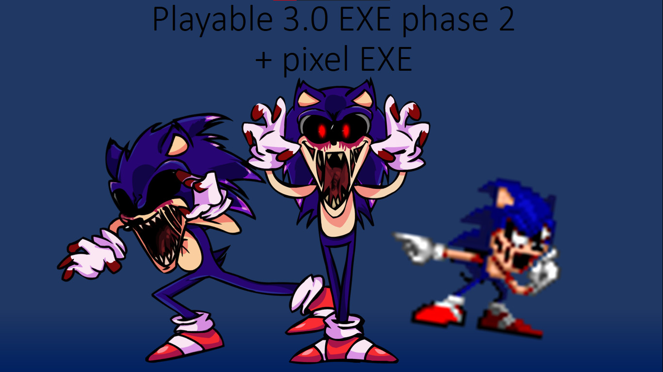 Playable EXE phase 2 + pixel EXE Mod for Friday Night Funkin' | FNF Mods