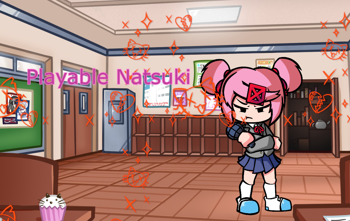 Playable Natsuki Mod for Friday Night Funkin' | FNF Mods
