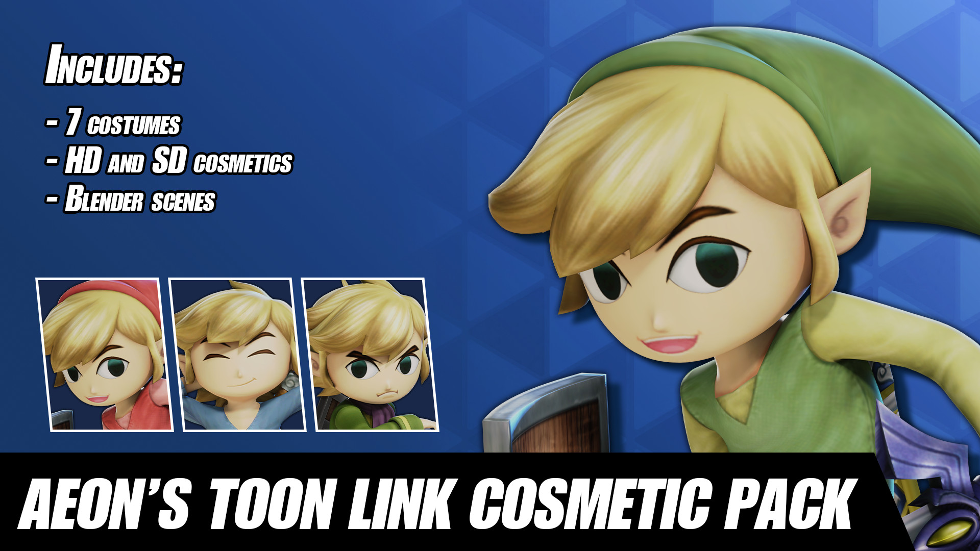 (Outdated) Aeon's Toon Link Cosmetic Pack [Super Smash Bros. Brawl] [Mods]