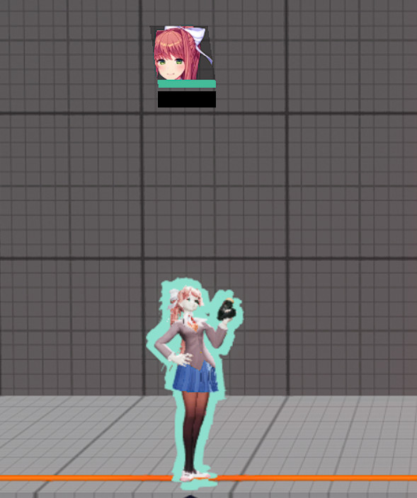 Monika (DDLC) over Harley Quinn Mod for MultiVersus | MVS Mods