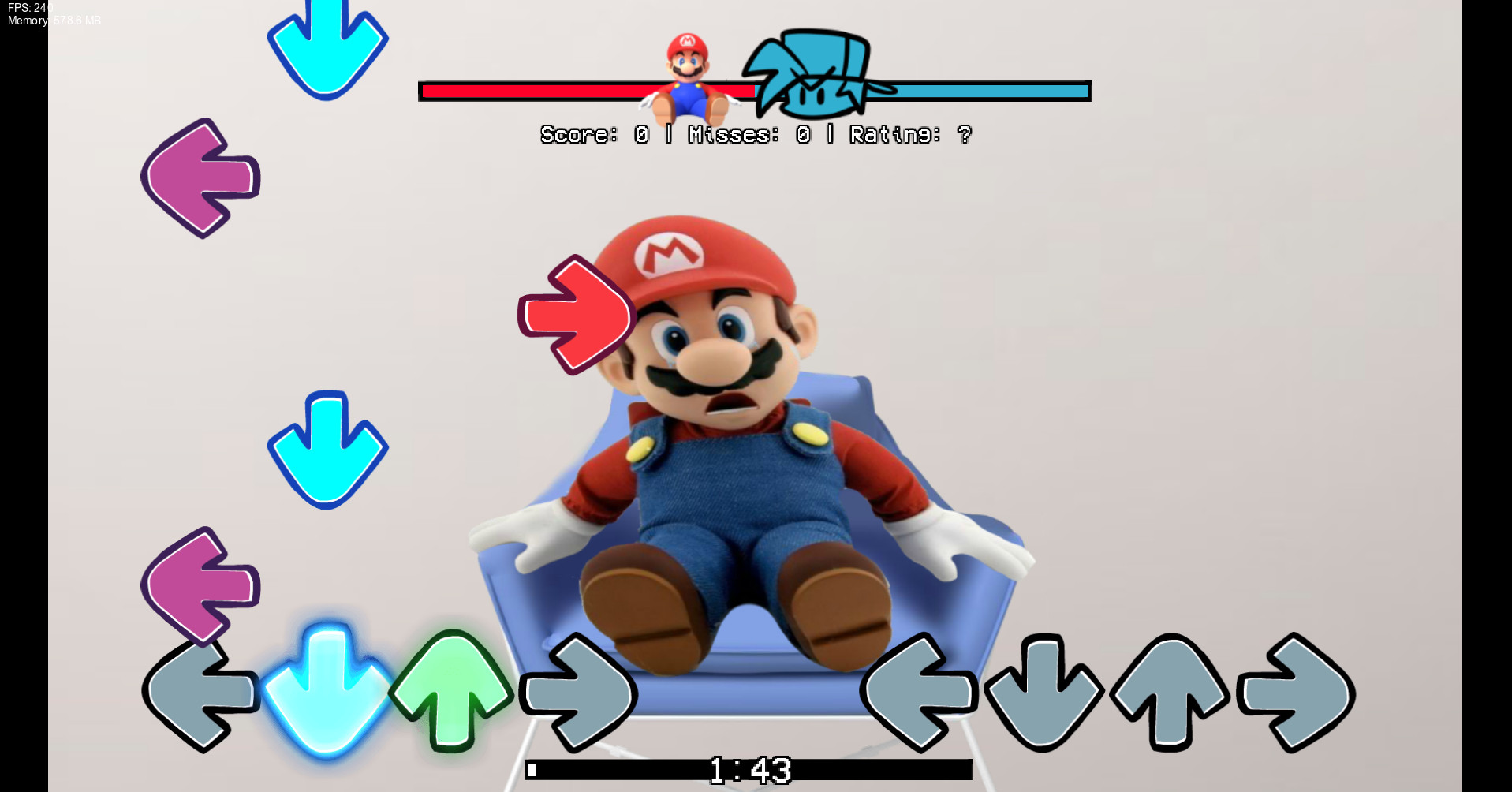 Friday Night Sittin': A Mario on a chair mod [Friday Night Funkin'] [Mods]