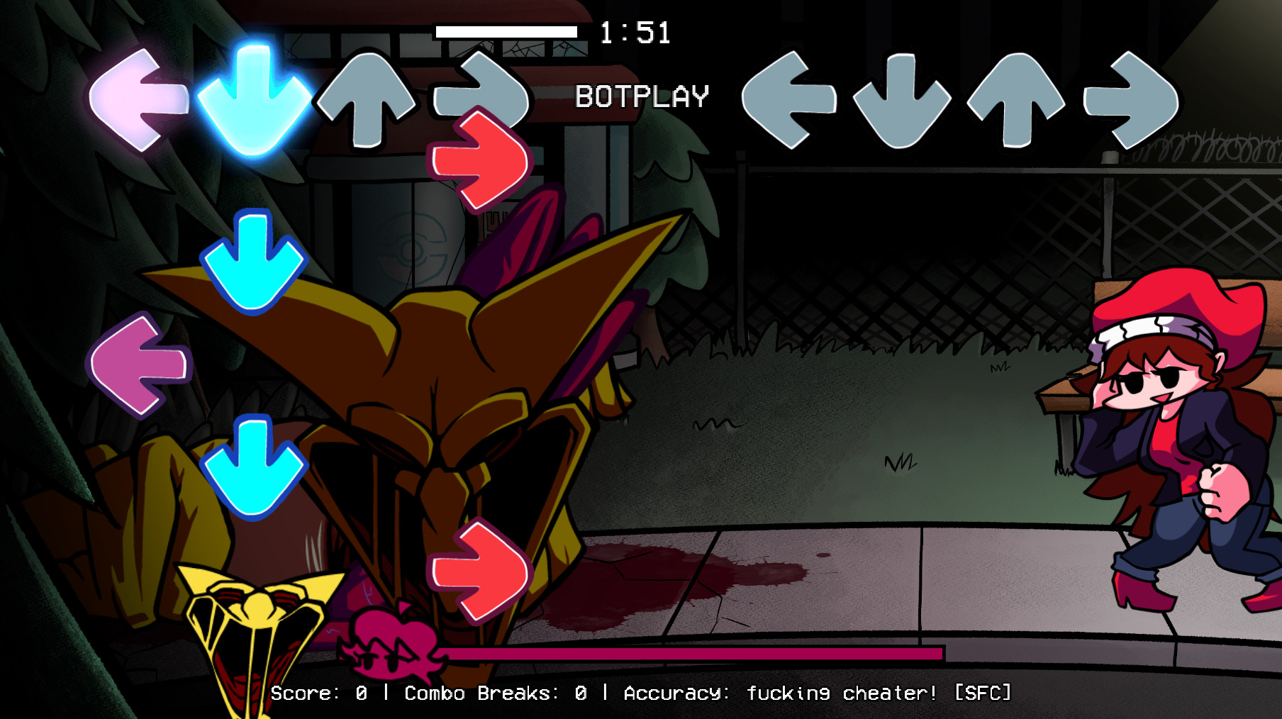 Left Unchecked Rechart (FNF Lullaby Mod) [Friday Night Funkin'] [Mods]