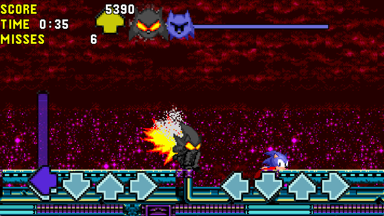 Sonic.exe HUD with the actual font Mod for Friday Night Funkin' | FNF Mods