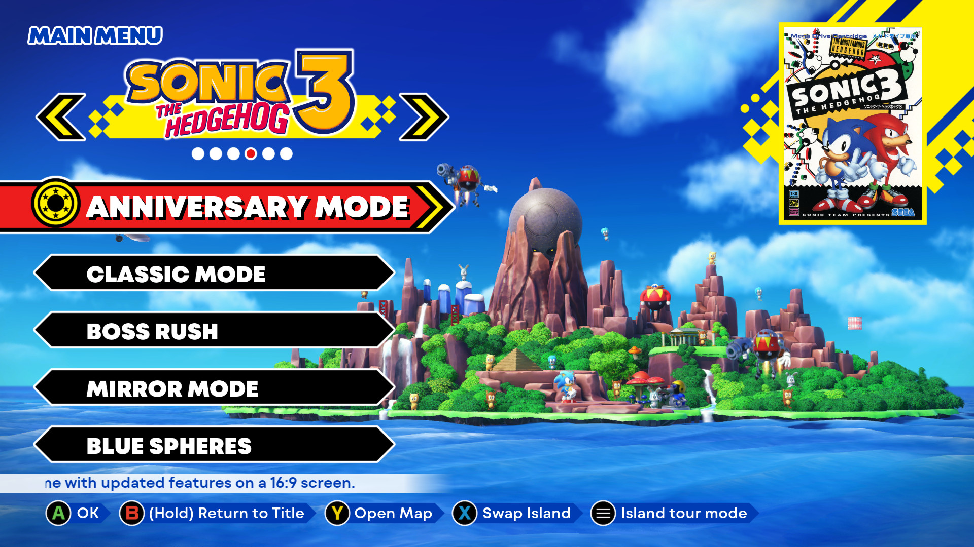 Sonic 3 Alone on Main Menu [Sonic Origins] [Mods]