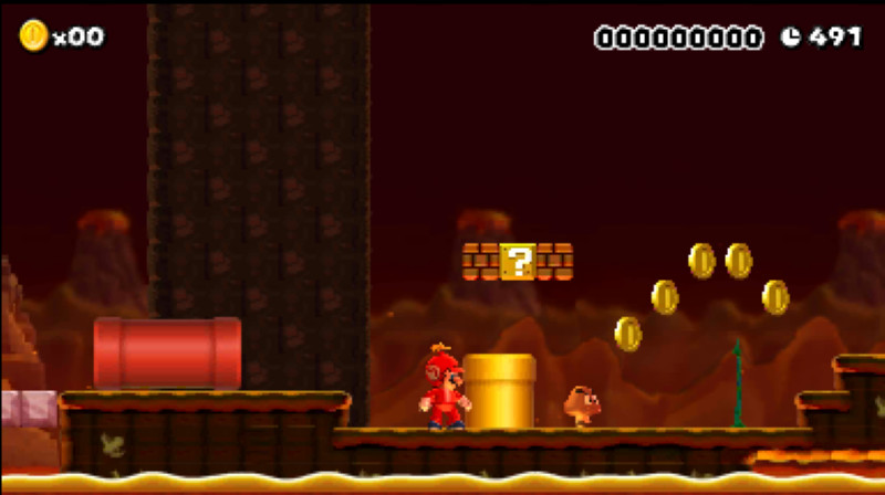 NSMBU Volcano Theme Over Castle In SMM3DS [Super Mario Maker for ...