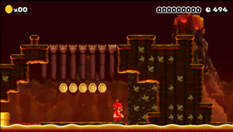 NSMBU Volcano Theme Over Castle In SMM3DS [Super Mario Maker for ...