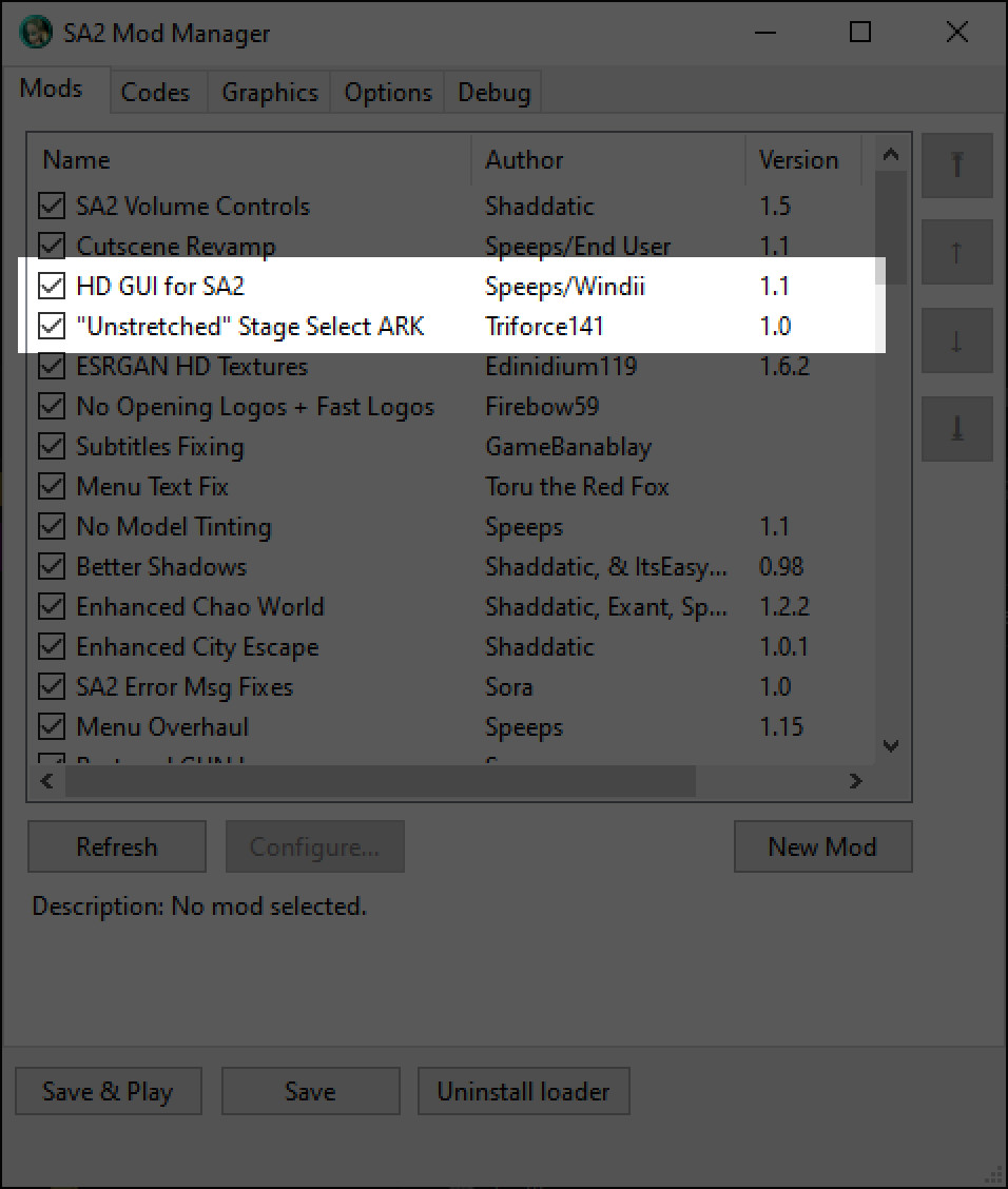 Unstretched Stage Select ARK Mod for Sonic Adventure 2 | SA2 Mods