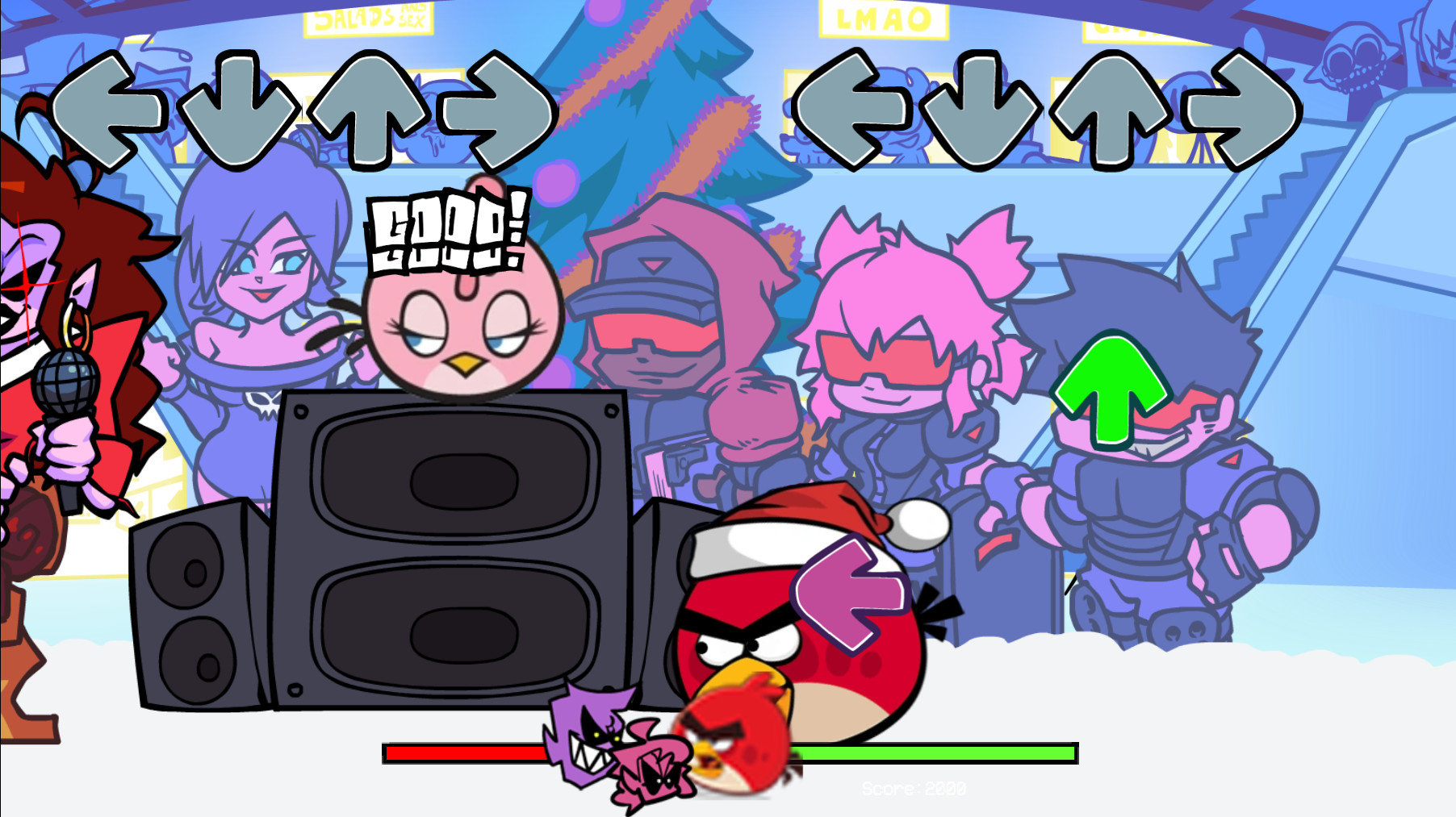 Red and Stella Over BF and GF Mod for Friday Night Funkin' | FNF Mods