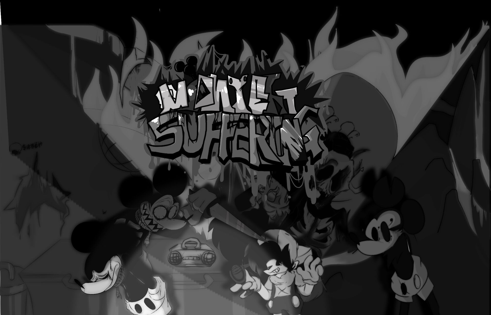 Mid Night Suffering V1 Mod for Friday Night Funkin' | FNF Mods