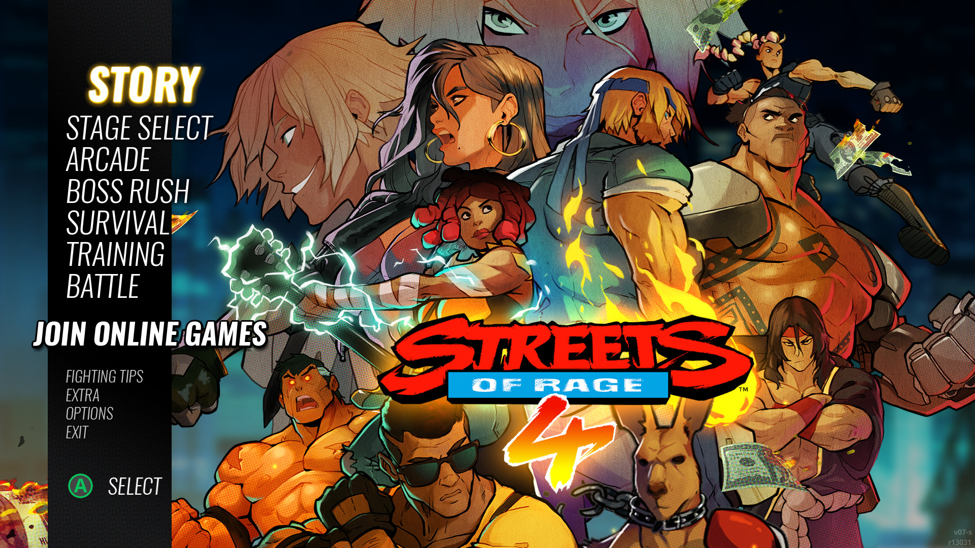 Roo over Diva on the Main Menu [Streets of Rage 4] [Mods]