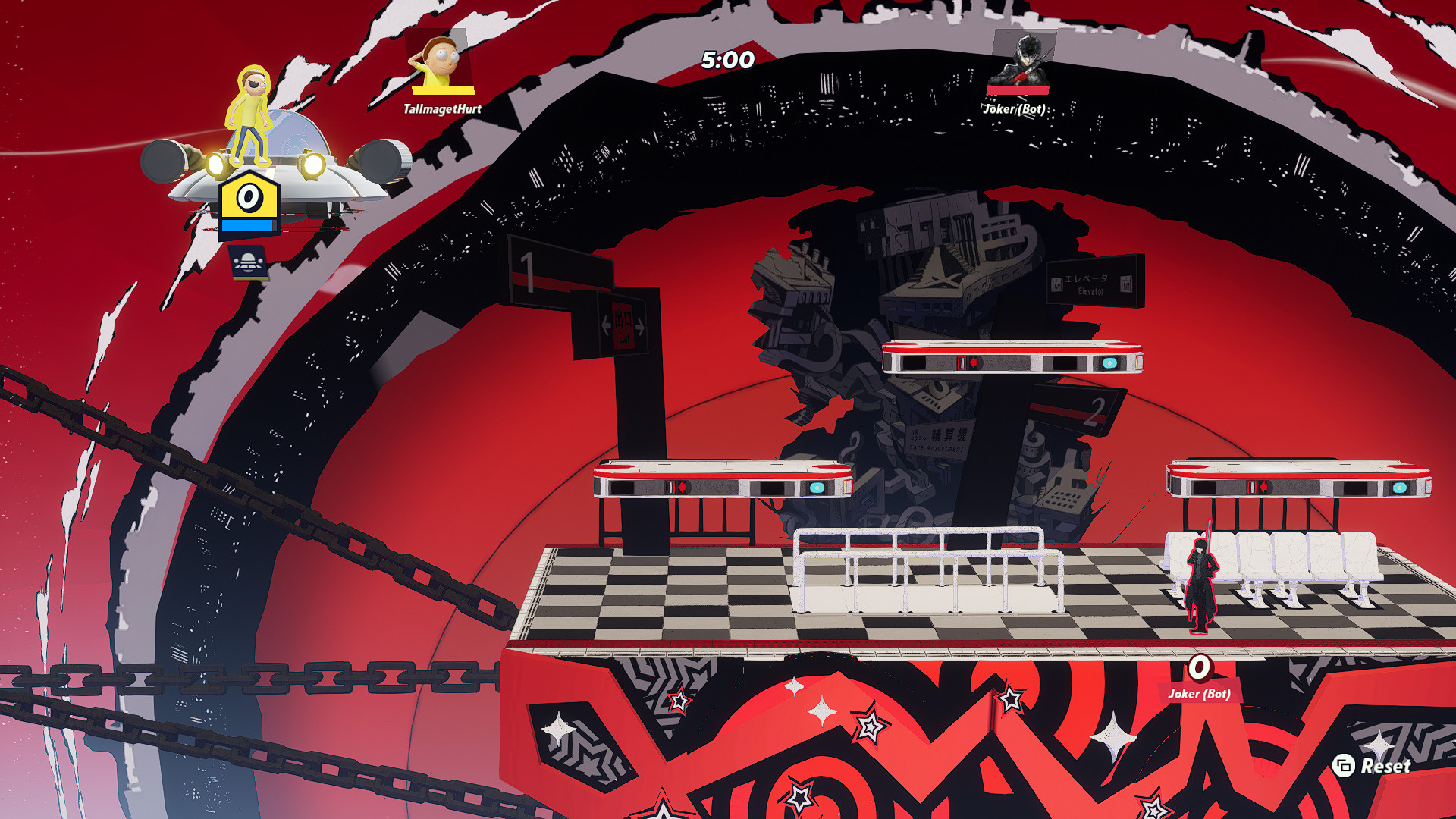 SSBU Persona 5 Mementos Stage Over Sky Arena Mod for MultiVersus | MVS Mods
