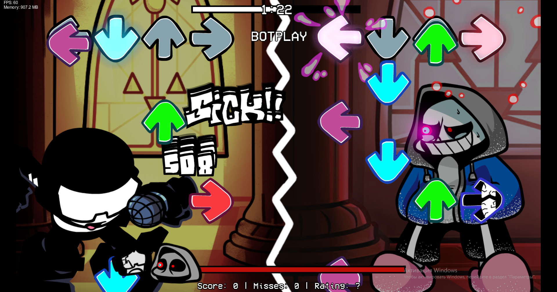 Ectospasm, but Tankman VS Dust Sans Mod for Friday Night Funkin' | FNF Mods